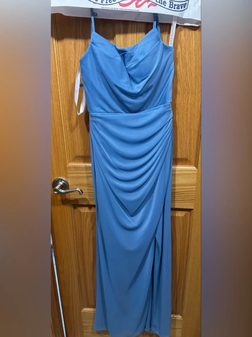 Azazie | Dresses | Azazie Sky Blue Draped Maxi Dress | Poshmark